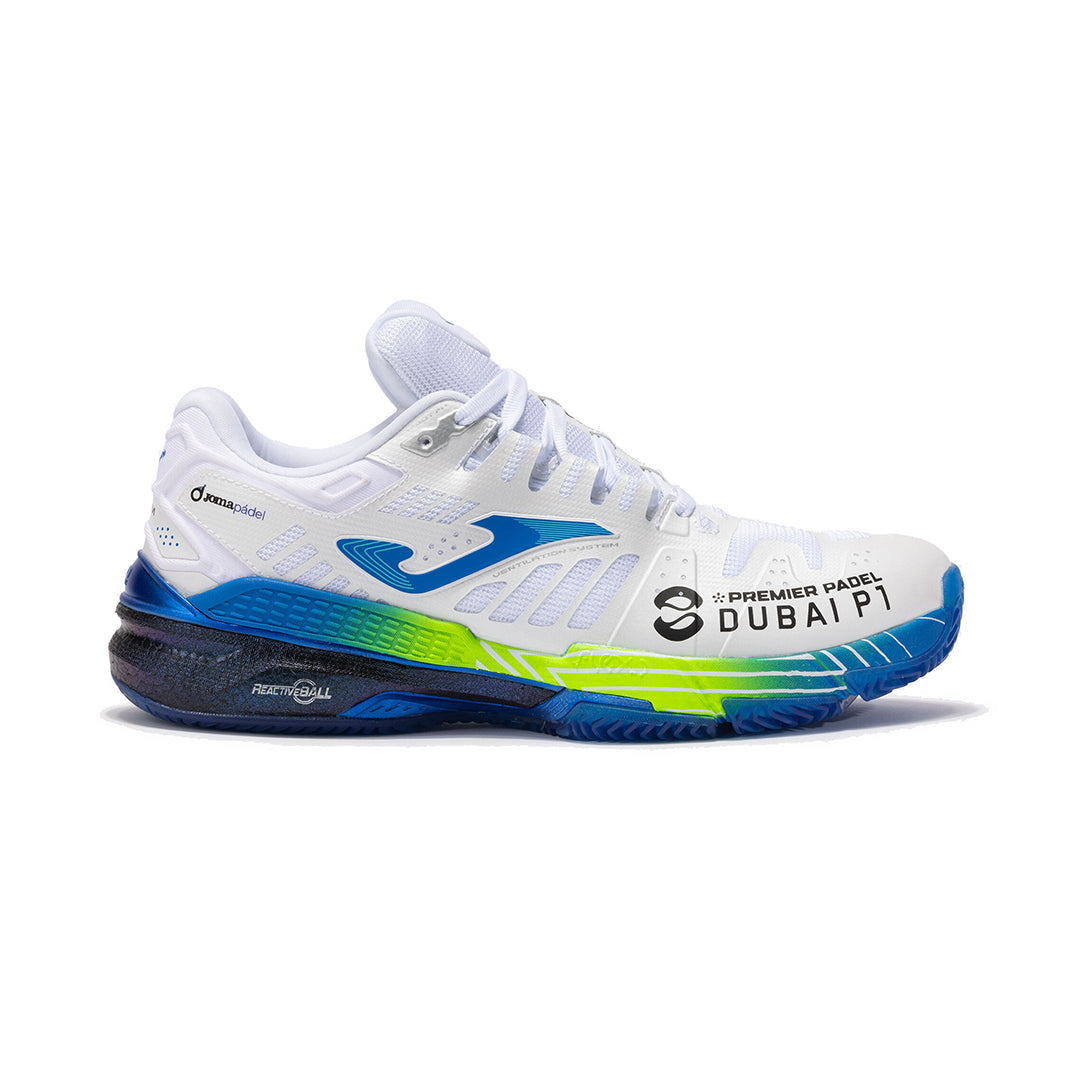 Joma Shoes Slam 25 Dubai Premier Padel P1 Unisex LTD White/Royal Blue ...